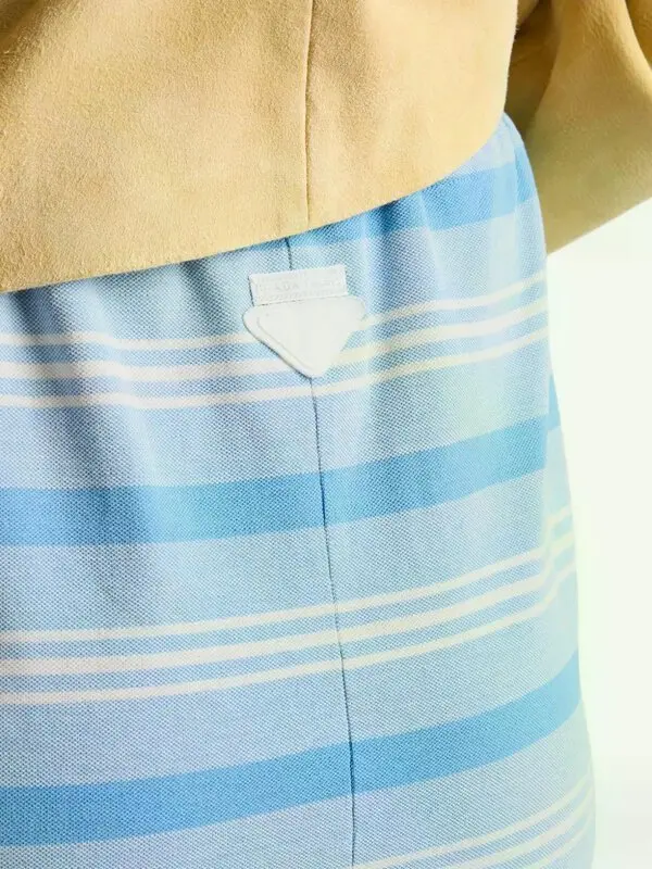 Prada Striped Piqué Midi-skirt - Blue