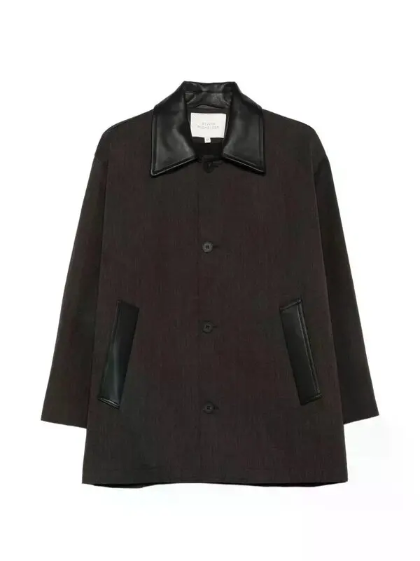 Studio Nicholson Coat With Leather Collar