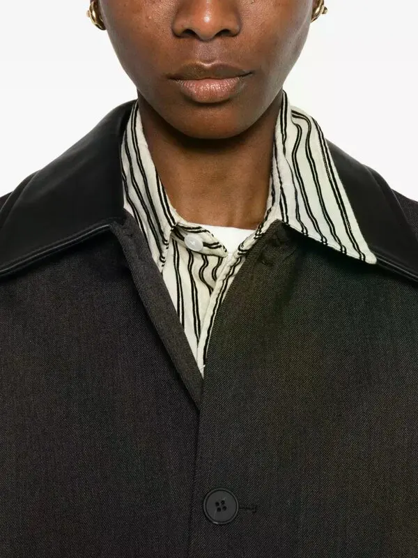 Studio Nicholson Coat With Leather Collar