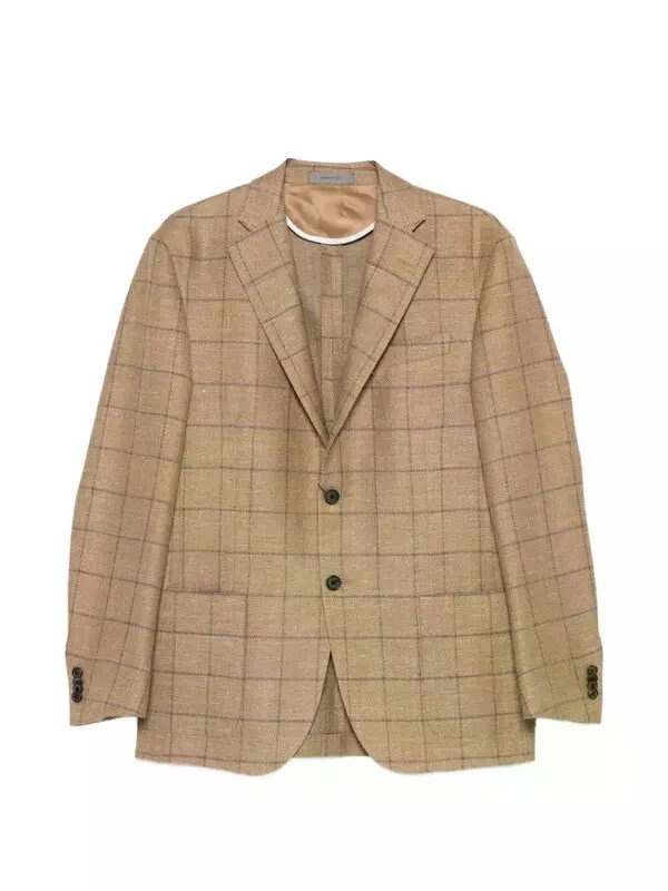Corneliani Checked Button Jacket - Neutrals