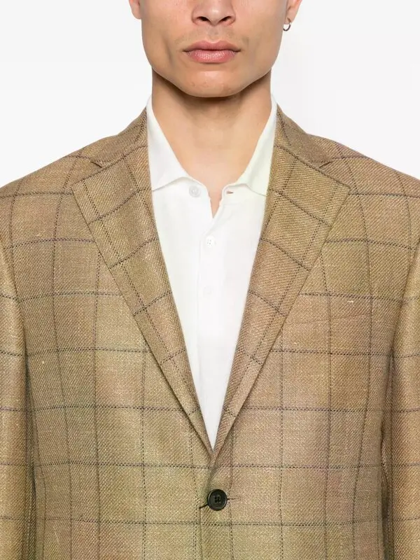 Corneliani Checked Button Jacket - Neutrals