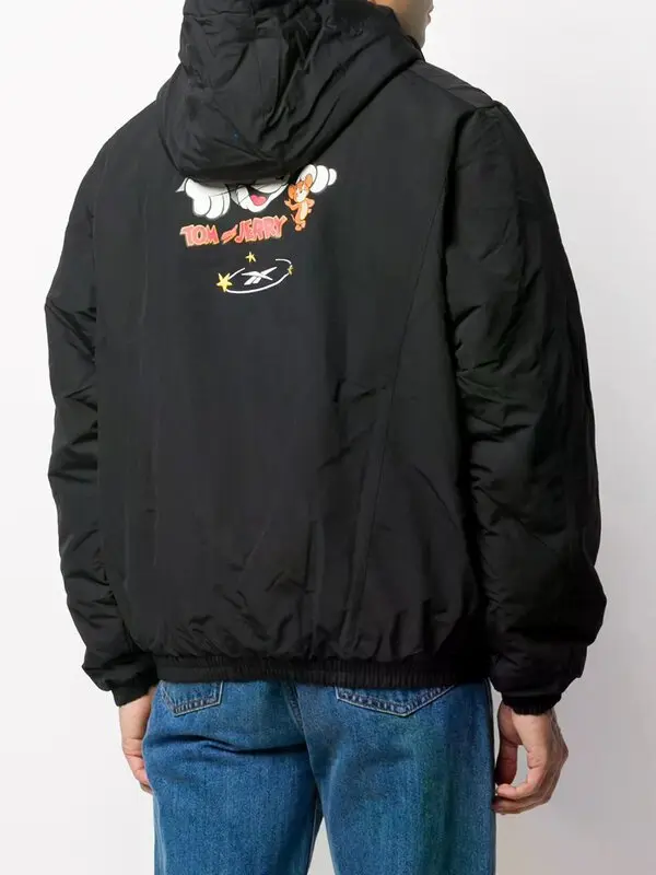 REEBOK Tom And Jerry Hooded Logo Jacket - Black