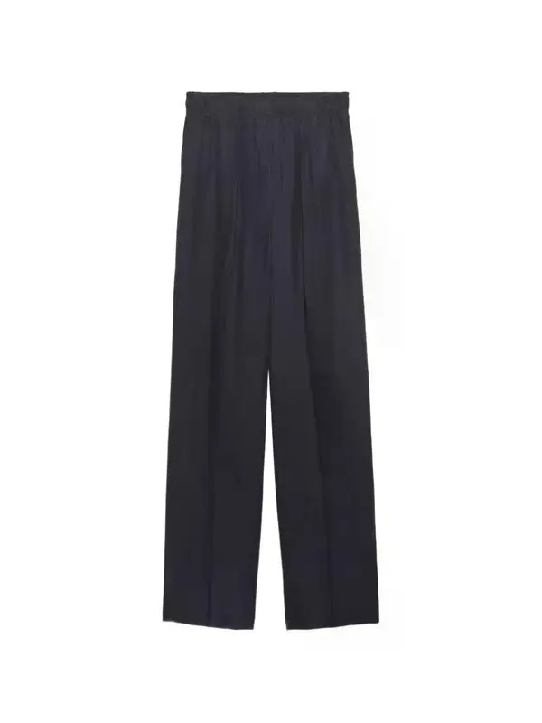 Prada Washed Silk Wide-leg Trousers - Blue