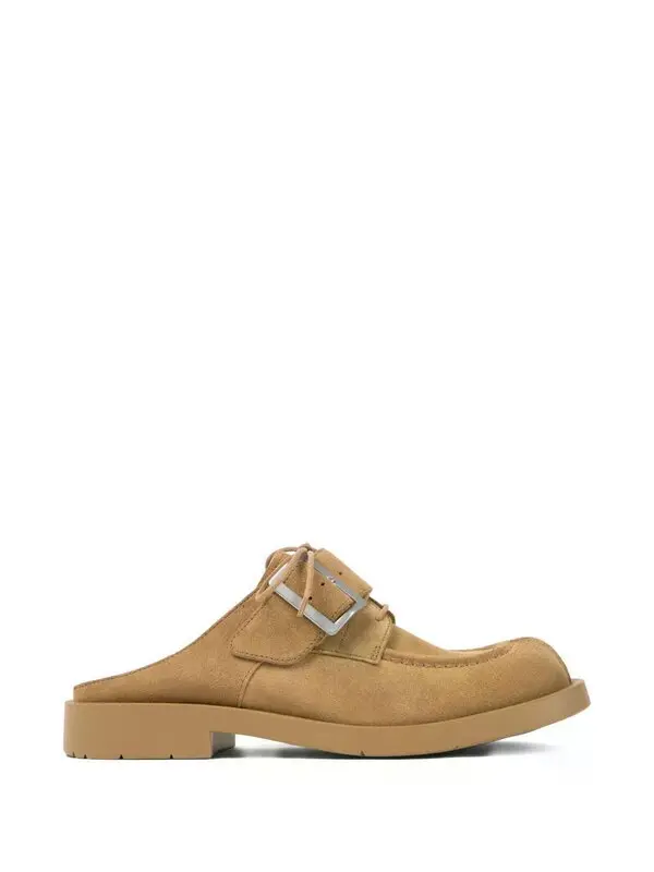 Camper Buckle Suede Mules