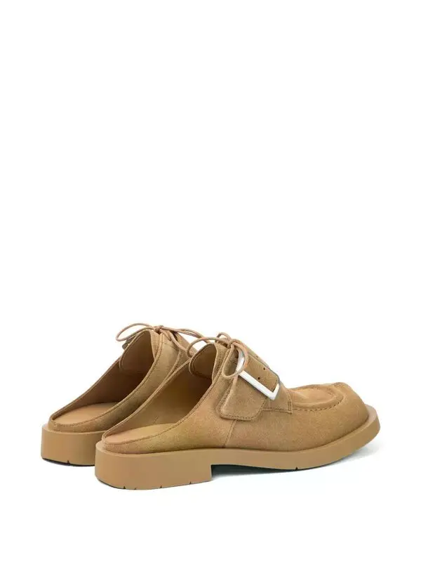 Camper Buckle Suede Mules