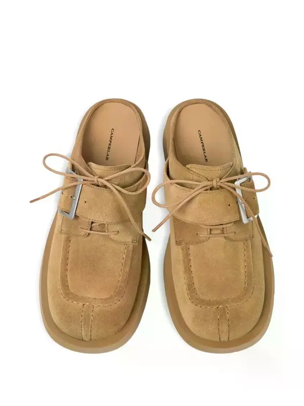 Camper Buckle Suede Mules