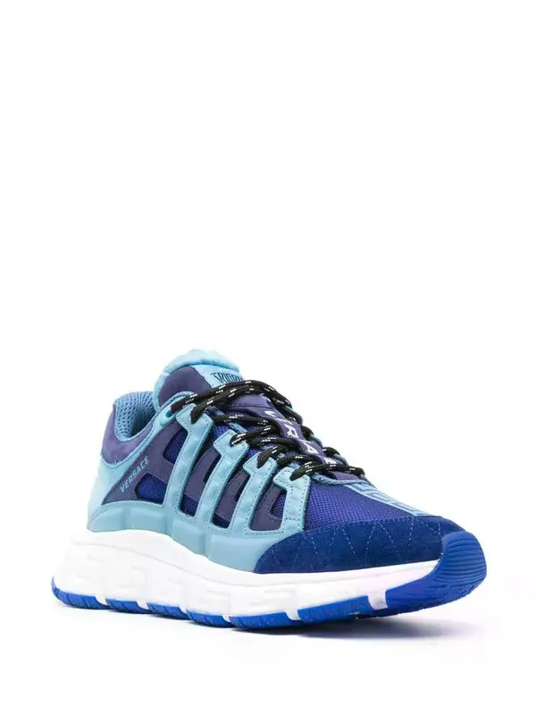 Versace Trigreca Leather Sneakers - Blue