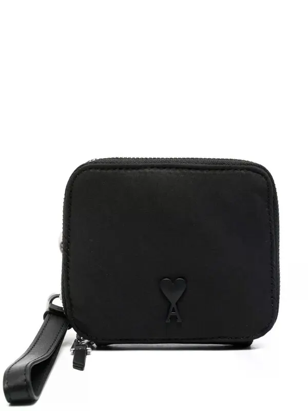 AMI Paris De Coeur-plaque Wallet - Black
