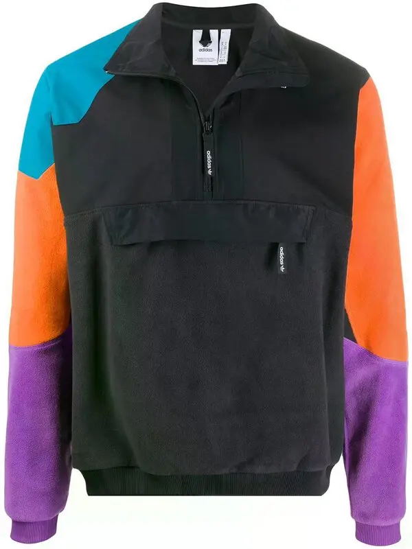 Adidas Colour Blocked Sport Jacket - Black