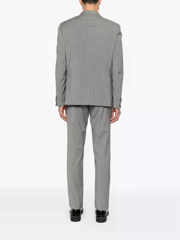 MANUEL RITZ Double-breasted Pinstriped Suit - Grey