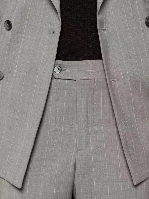 MANUEL RITZ Double-breasted Pinstriped Suit - Grey