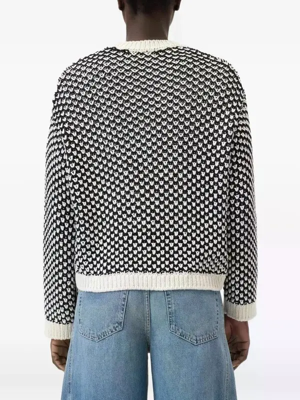 Closed Patterned Crew-neck Sweater