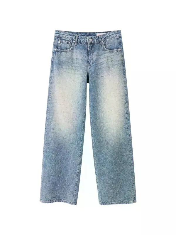 Ag Adria Embellished Wide-leg Jeans