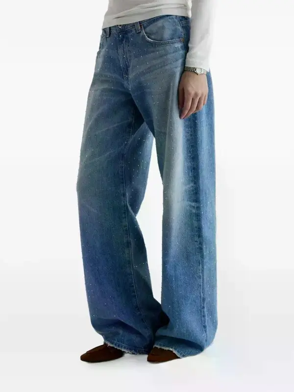 Ag Adria Embellished Wide-leg Jeans
