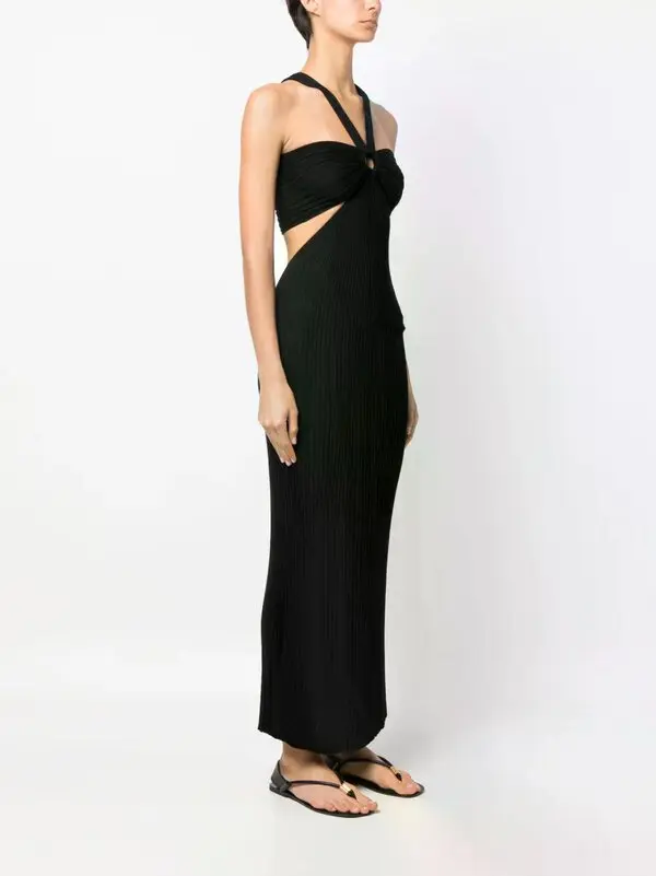 Ba&sh Gathered Ribbed-knit Maxi Dress