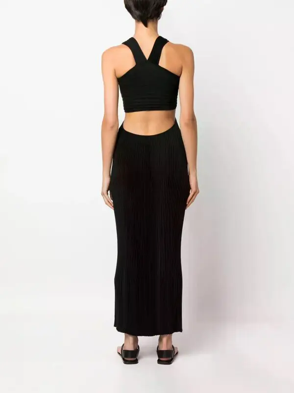 Ba&sh Gathered Ribbed-knit Maxi Dress