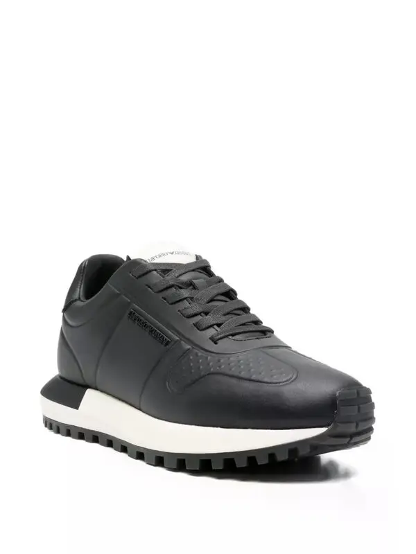 Emporio Armani Logo-plaque Leather Sneakers