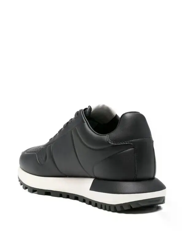 Emporio Armani Logo-plaque Leather Sneakers