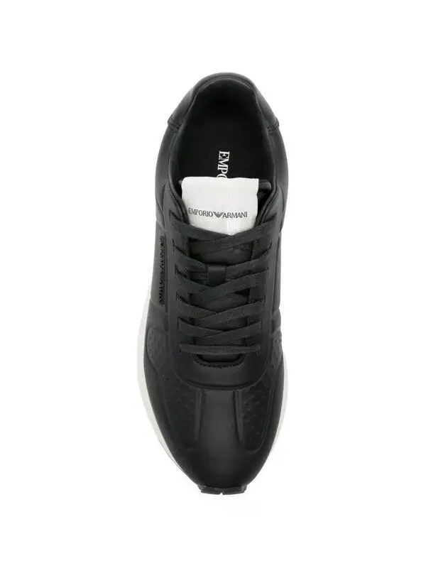 Emporio Armani Logo-plaque Leather Sneakers