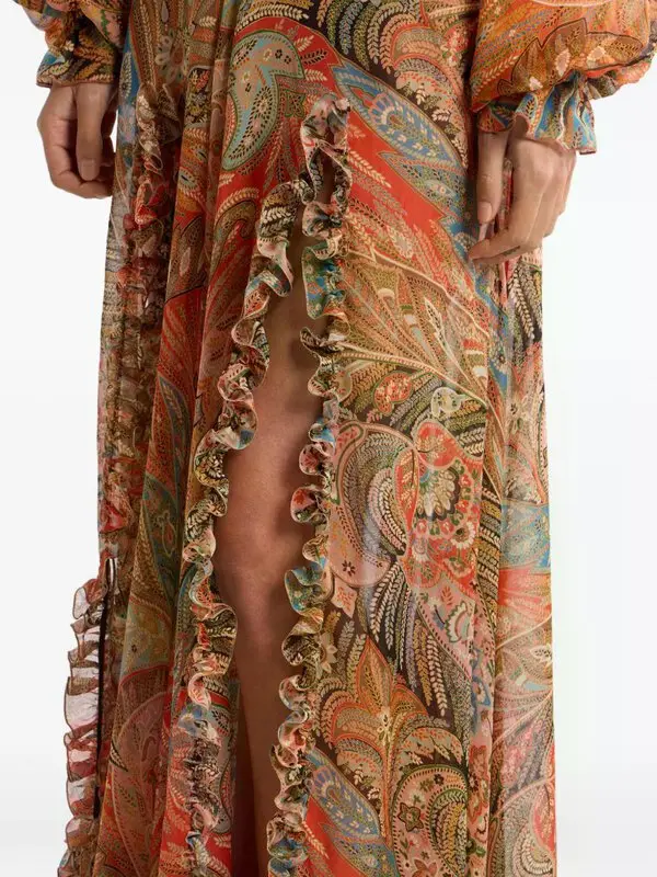 Etro Paisley Print Silk Maxi Skirt