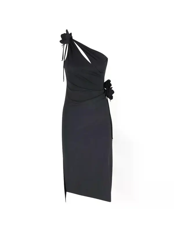 Coperni One-shoulder Flower-detail Midi Dress