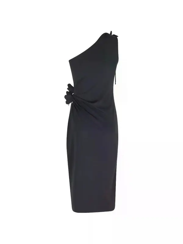 Coperni One-shoulder Flower-detail Midi Dress