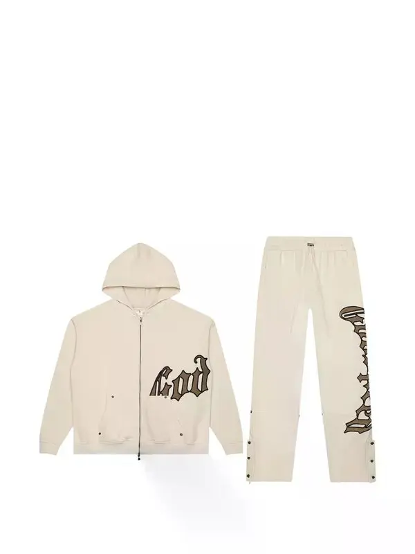 GODSPEED Logo Drawstring Hooded Sweatshirt - Neutrals