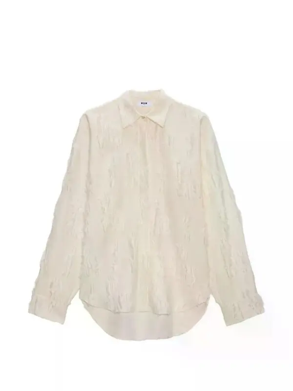 MSGM Textured Long-sleeve Shirt