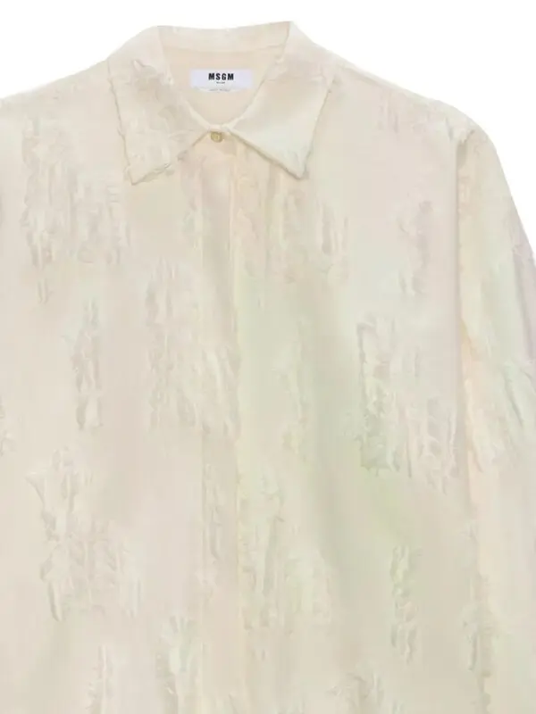 MSGM Textured Long-sleeve Shirt