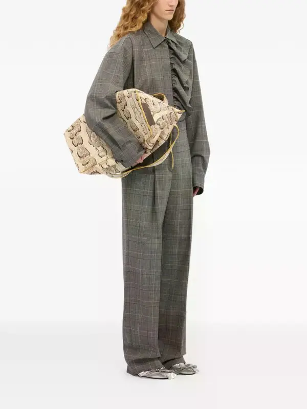 MSGM Ruffled Check-pattern Shirt