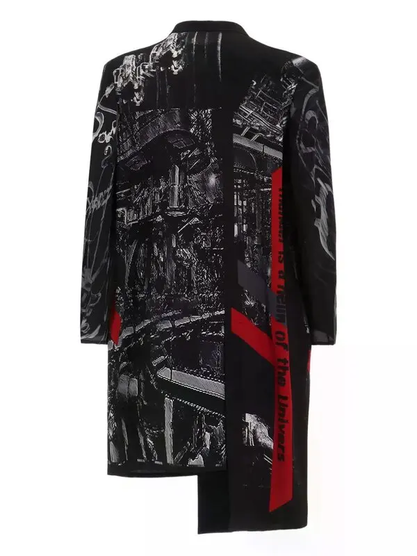 Yohji Yamamoto Asymmetric Printed Coat