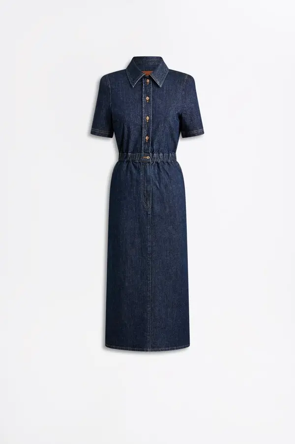Scanlan Theodore Denim Pencil Shirt Dress