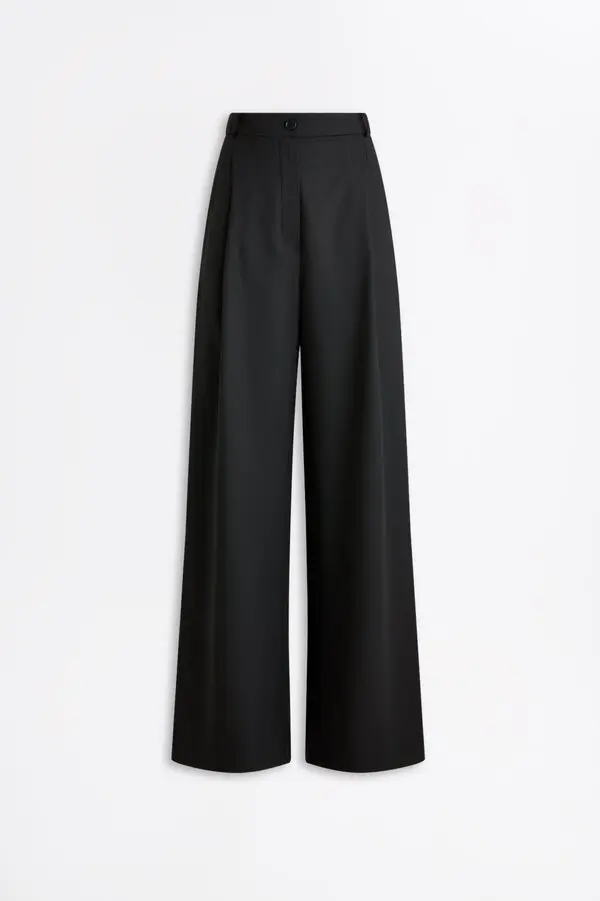 Scanlan Theodore Soft Pleat Drape Leg Trousers - Black