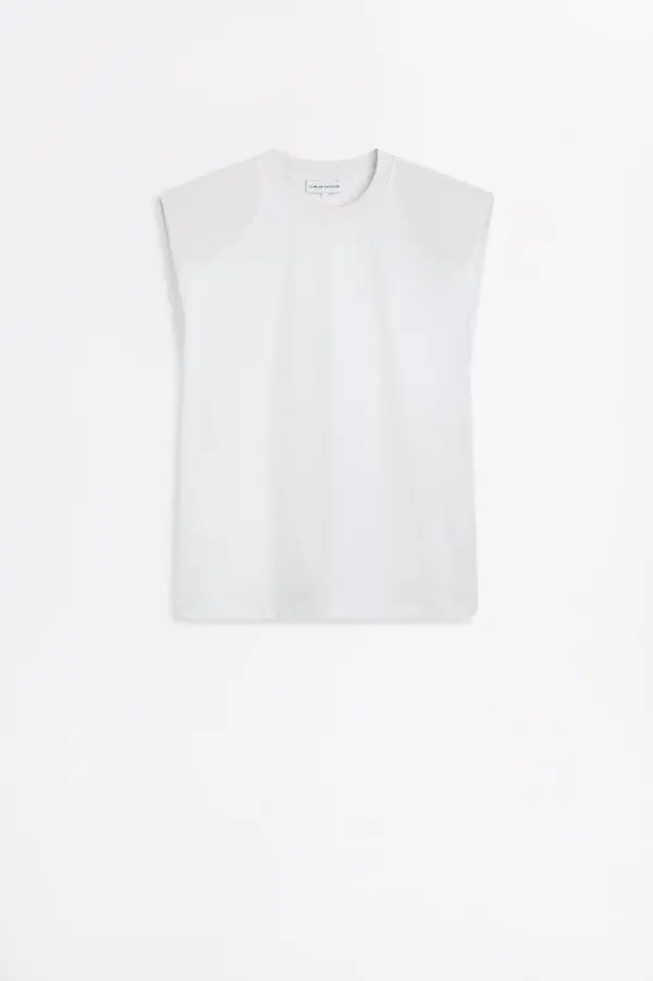 Scanlan Theodore Mercerised Cotton Sleeveless T-shirt - White