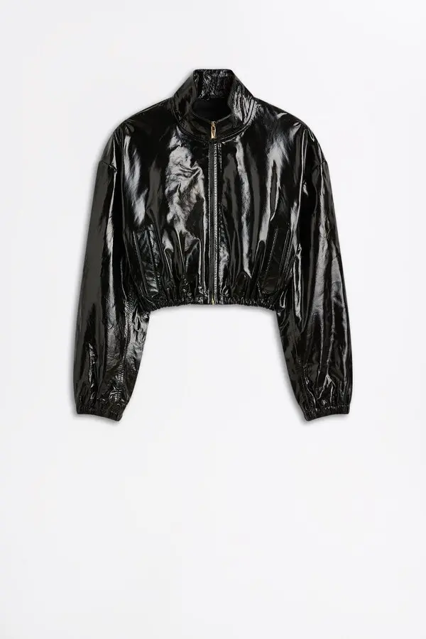 Scanlan Theodore Funnel Neck Leather Jacket - Black