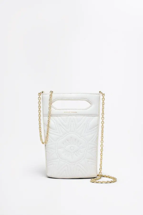 Scanlan Theodore Quilted Italian Leather Crossbody Bag - Chalk
