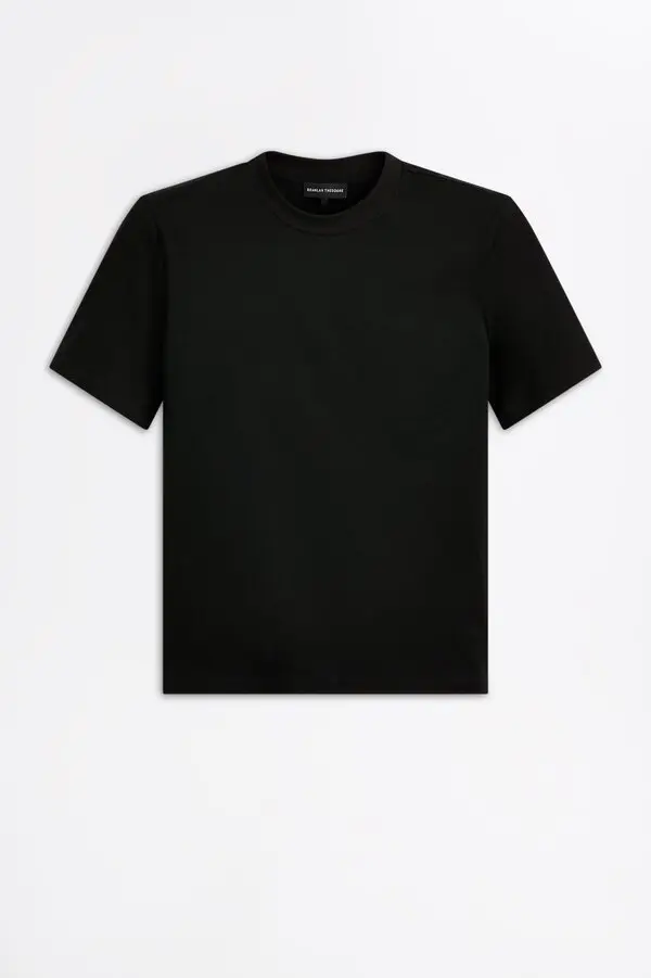 Scanlan Theodore Mercerised Shoulder Pad T-shirt - Black