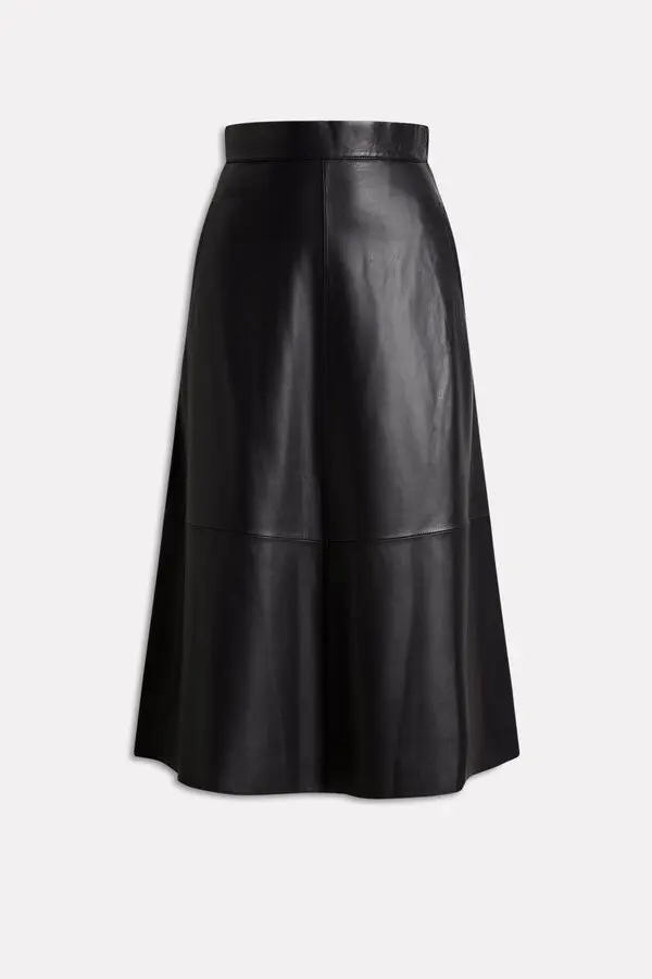 Scanlan Theodore Leather Long Skirt - Charcoal