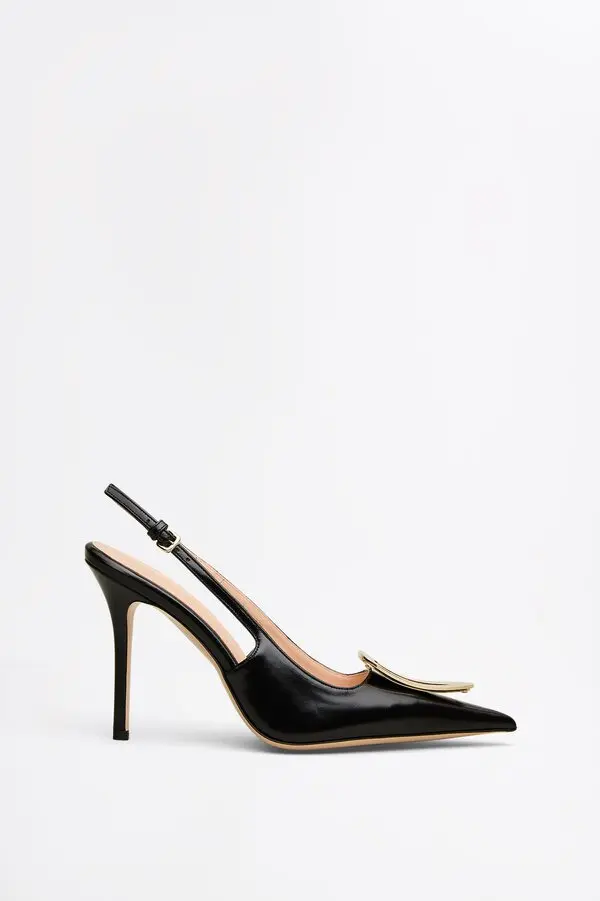 Scanlan Theodore Triangle Frame Slingback Pumps - Black