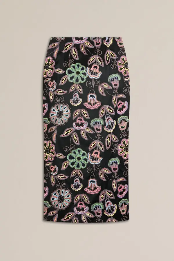 Scanlan Theodore Printed Satin Pencil Skirt - Multi