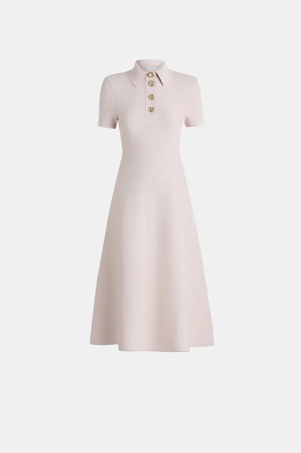 Scanlan Theodore Crepe Knit Shirt Dress - Ice.pink