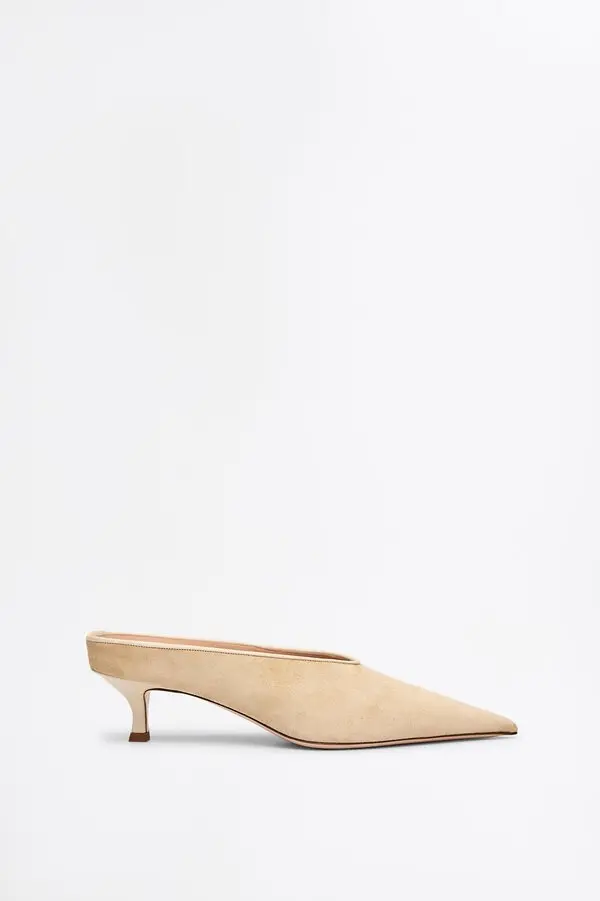 Scanlan Theodore Suede Slides With Kitten Heel
