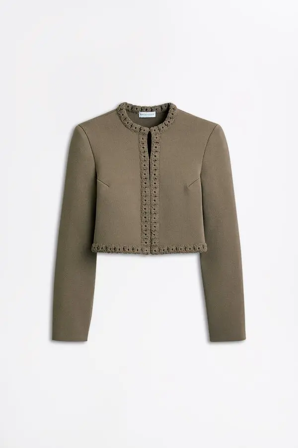 Scanlan Theodore Crepe Knit Daisy Jacket - Army