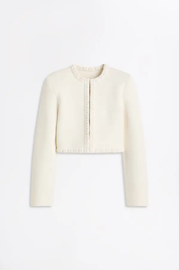 Scanlan Theodore Crepe Knit Daisy Jacket - Cream