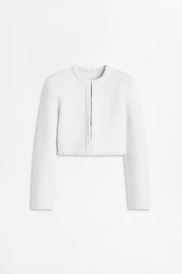 Scanlan Theodore Crepe Knit Daisy Jacket - Cream
