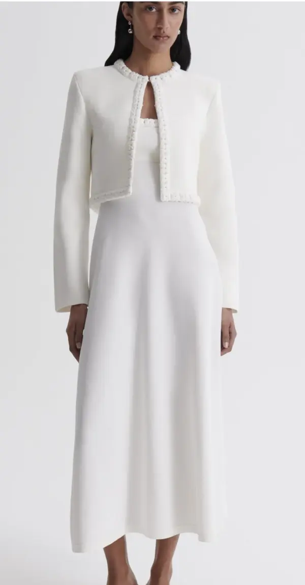 Scanlan Theodore Crepe Knit Daisy Jacket - Cream
