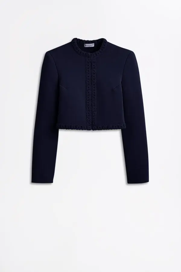 Scanlan Theodore Crepe Knit Daisy Jacket - Navy