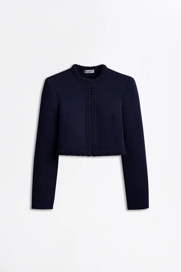 Scanlan Theodore Crepe Knit Daisy Jacket - Navy