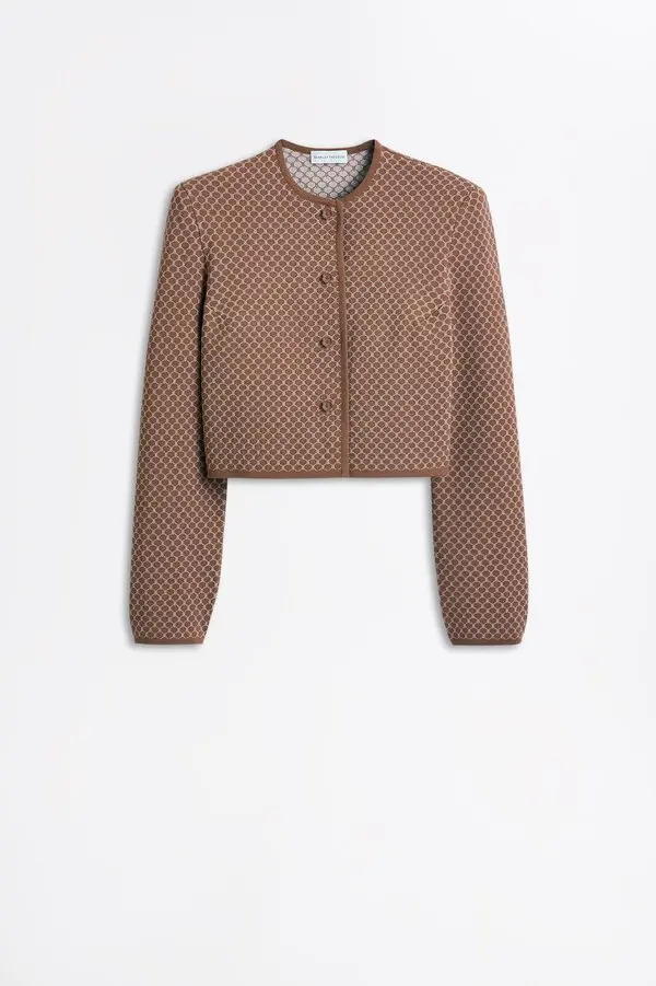 Scanlan Theodore Crepe Knit Jacquard Jacket