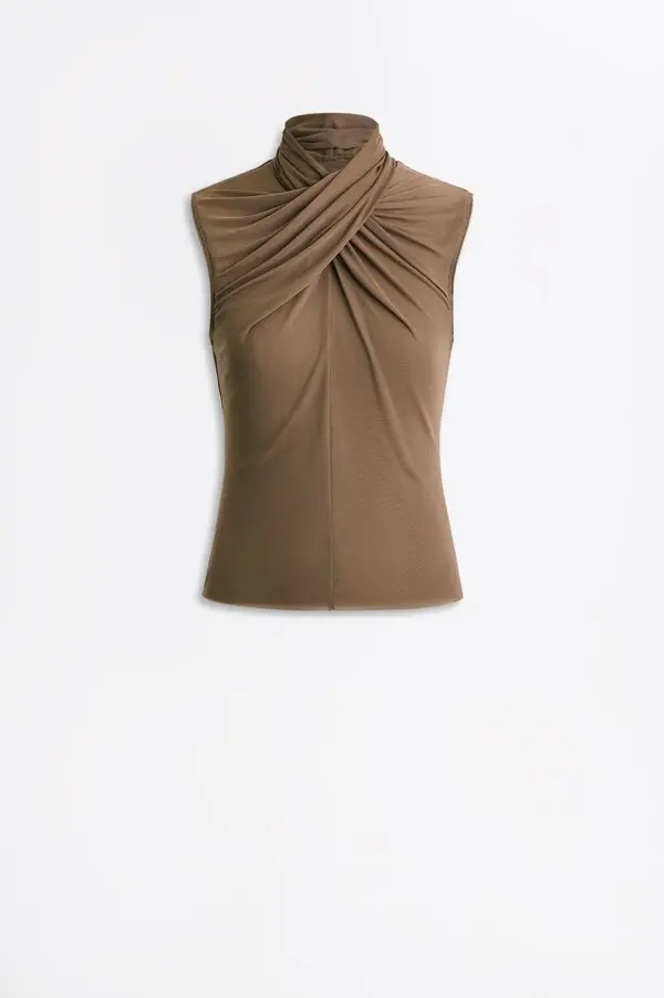 Scanlan Theodore Mesh Turban Sleeveless Top